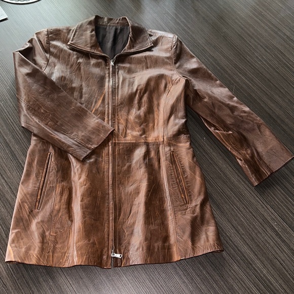 massimo leather | Jackets & Coats | Brown Soft Made In Italy Massimo ...